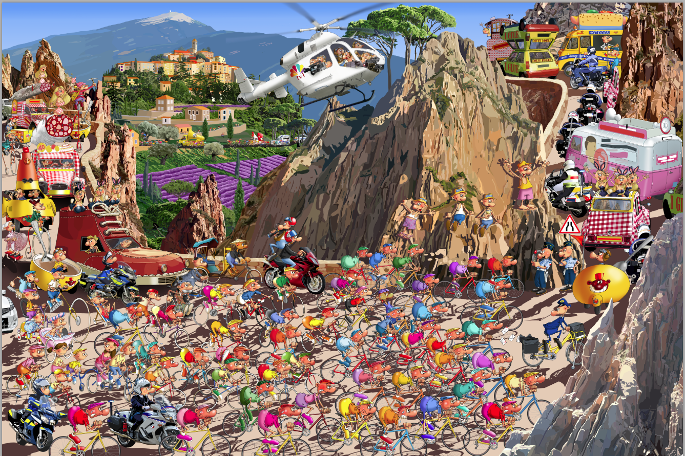 françois ruyer illustrateur: puzzle tour de france