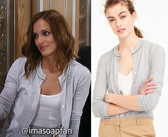 Hayden Barnes's Grey Cardigan with Beaded Collar - General Hospital ...