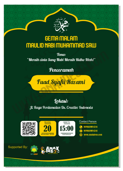 Vector Pamflet Maulid Nabi Muhammad SAW | Anakdeso.com