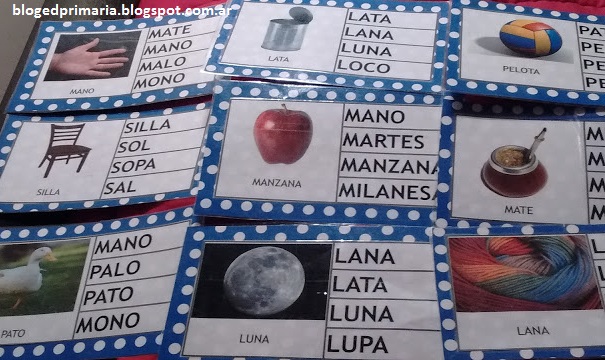 Lectura de tarjetas - Educación Primaria