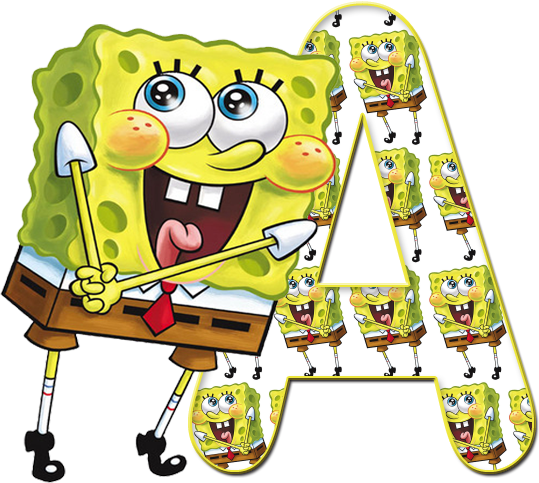 Alfabeto Decorativo: Alfabeto - Bob Esponja 2 - PNG - Letras ...