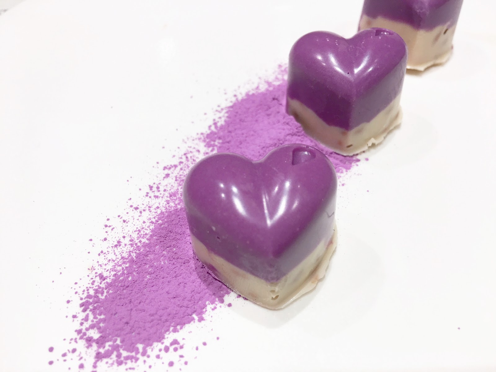Chocolate violeta para San Valentín