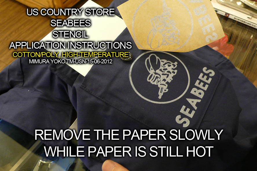 MIMURA YOKO: US NAVY SEABEES POCKET STENCIL APPLICATION INSTRUCTIONS