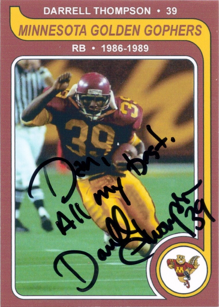 Minnesota Sports Autograph Project: DARRELL THOMPSON