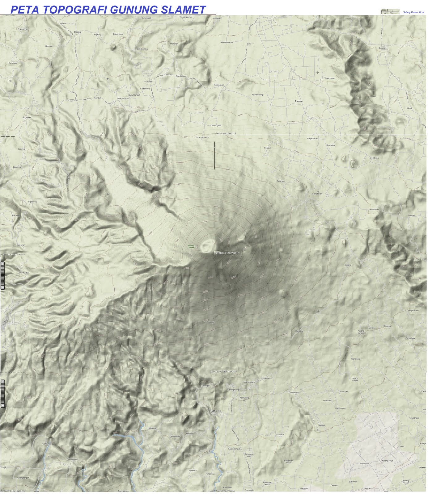 TAKJUB INDONESIA: Peta Topografi gunung Slamet