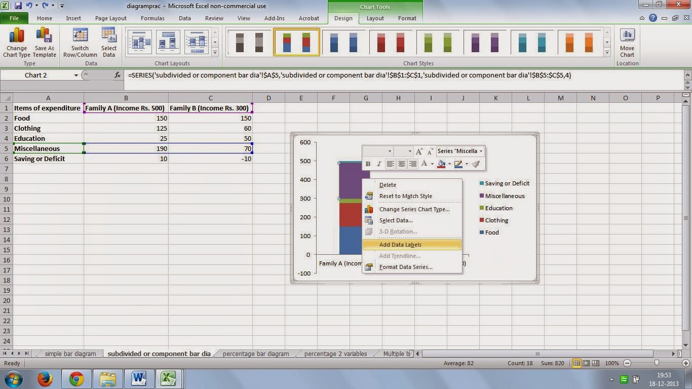 stepping forward to learn excel daily..: Sub - Divided or Component Bar ...