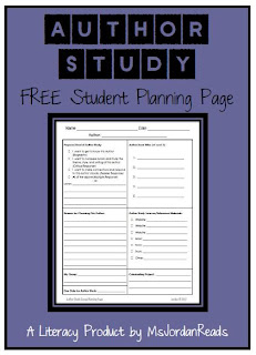 Classroom Freebies Too: {FREE} Author Study Planning Page!