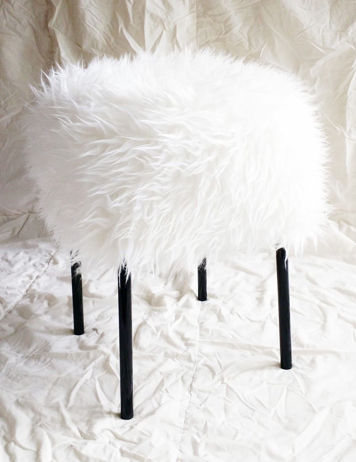 Hello, Wild Things: DIY Faux Fur Covered Stool