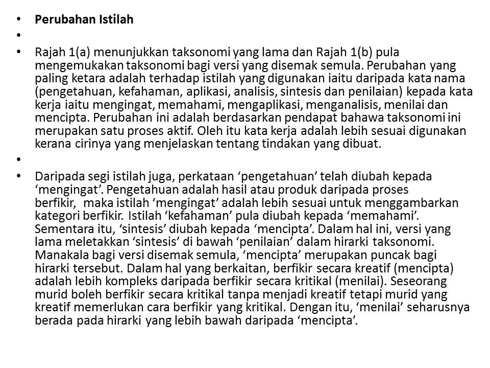 RPH - TAKSONOMI BLOOM ~ CATATAN @ GURU BESAR