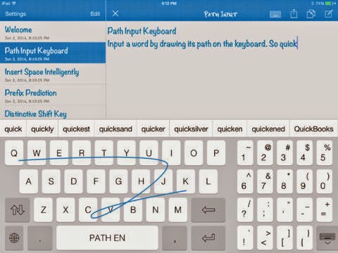 Path Input - Swipe Keyboard Note | iOS Daily Freebies