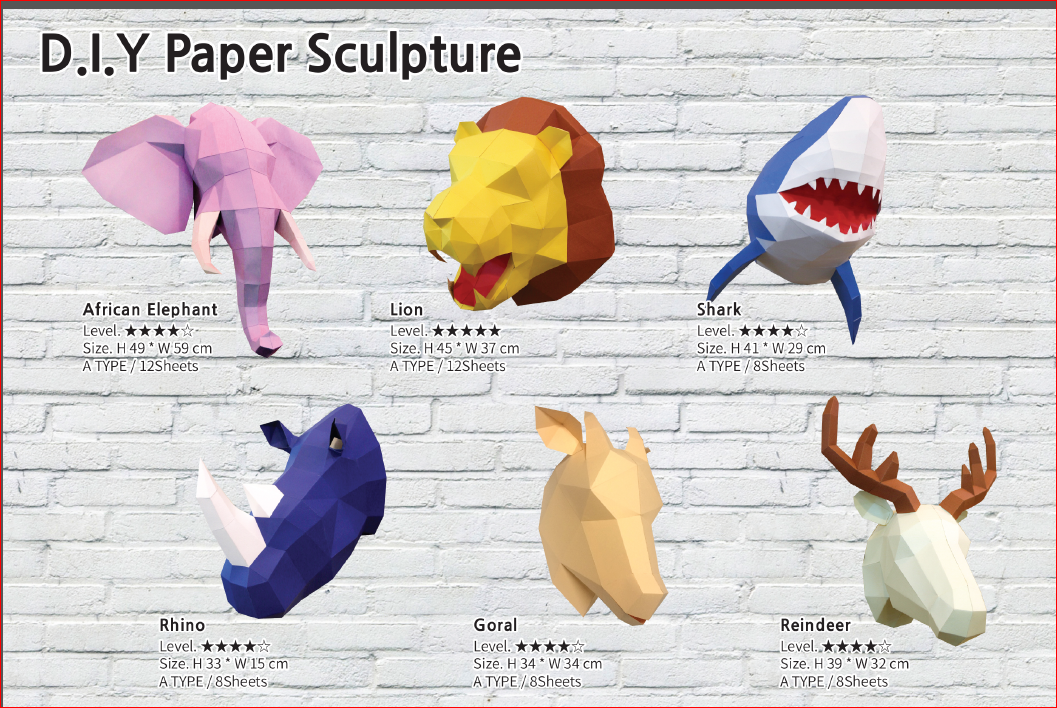 Paper craft: DIY paper origami animal sculpture