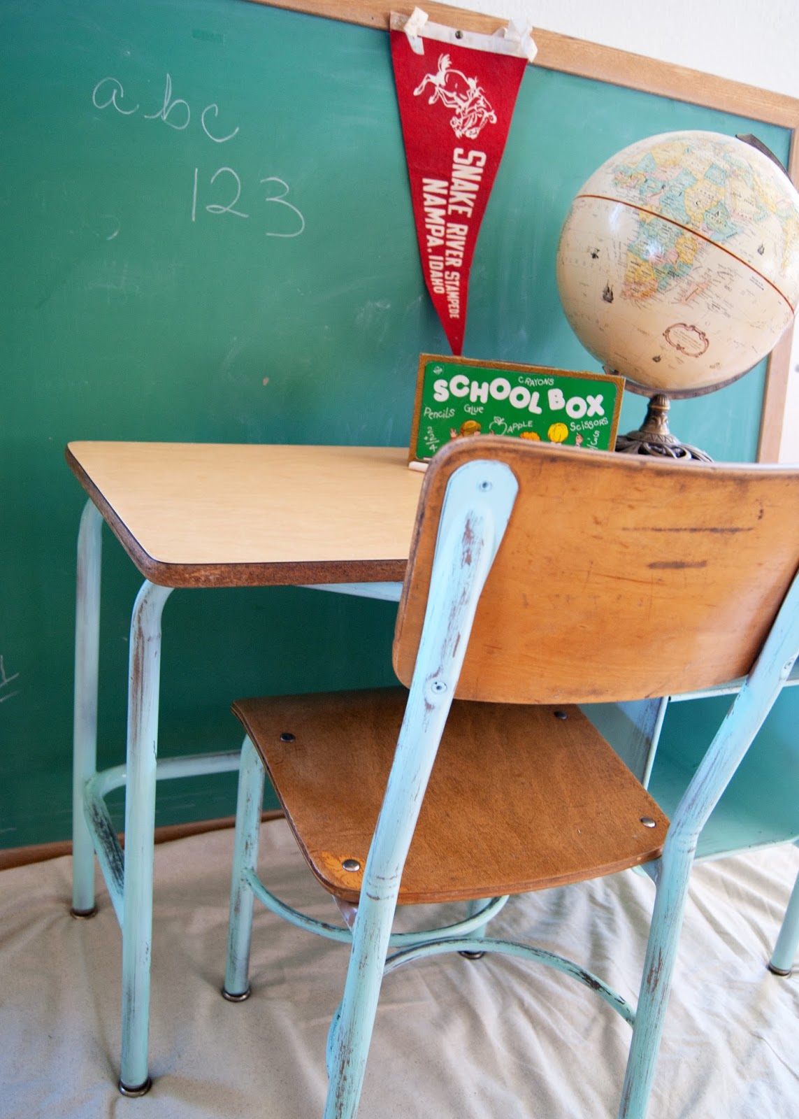 School Desk and Chair Makeover | Averie Lane: School Desk and Chair ...