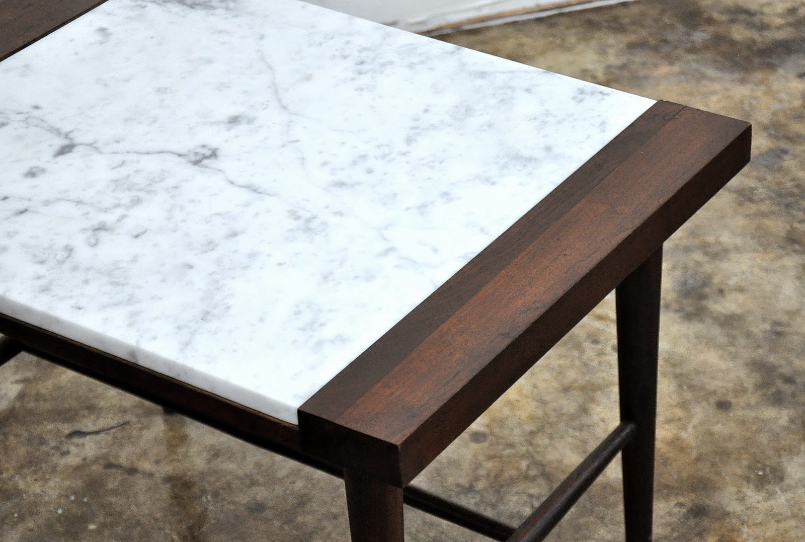 SELECT MODERN: Danish Modern Marble Top Side or End Table