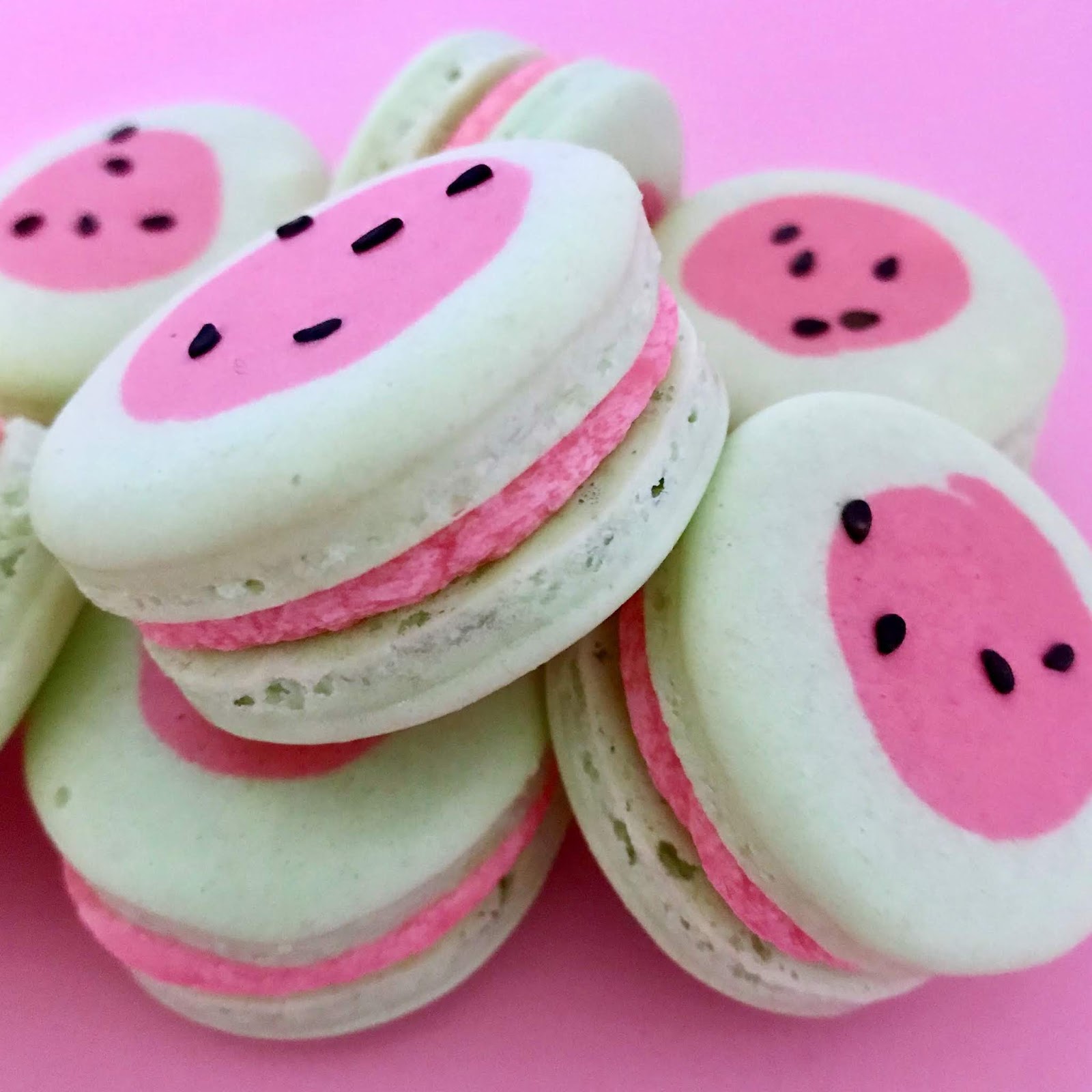 Cute Watermelon Macarons
