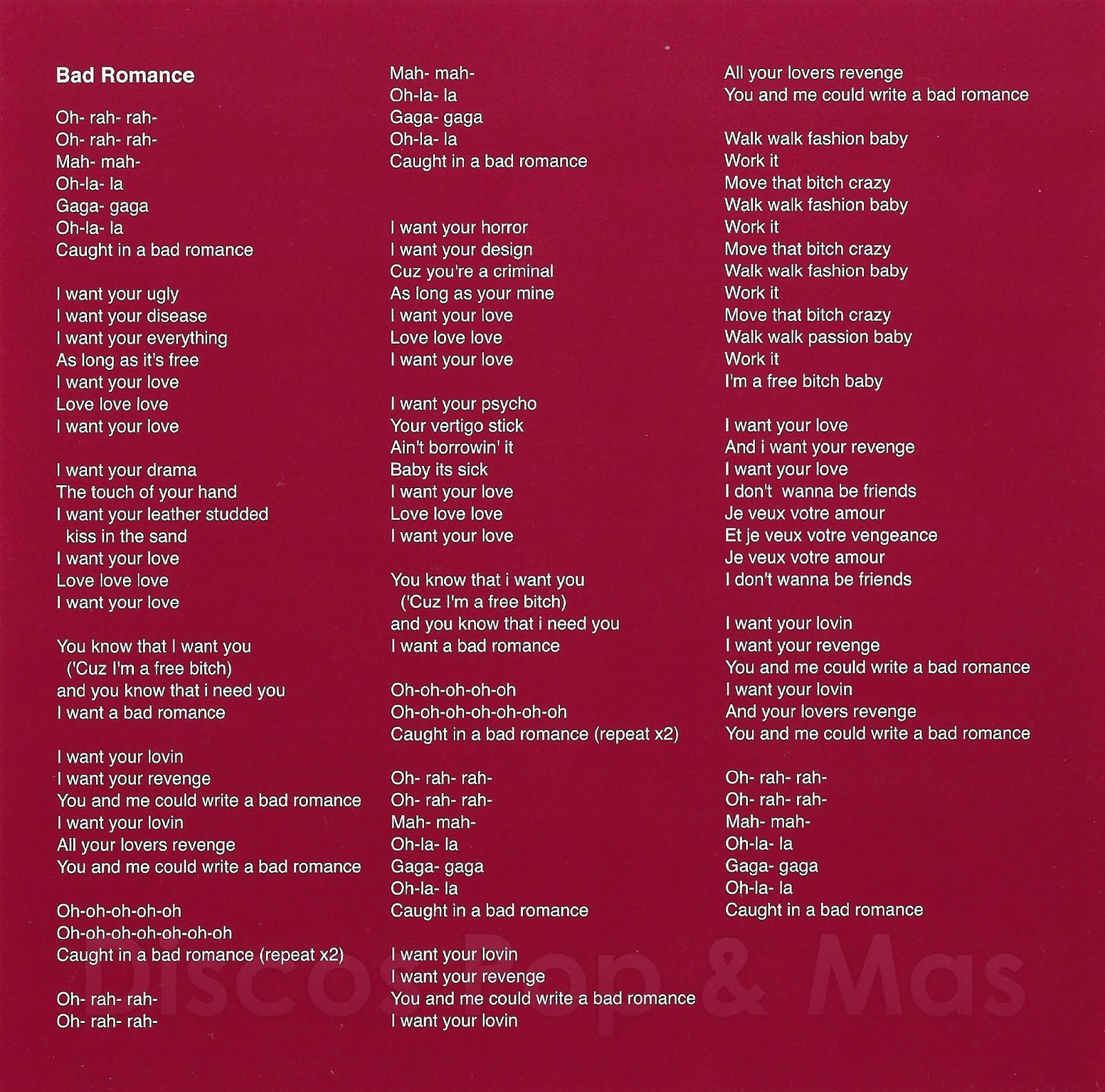 Discos Pop & Mas: Lady Gaga - Bad Romance (Single)