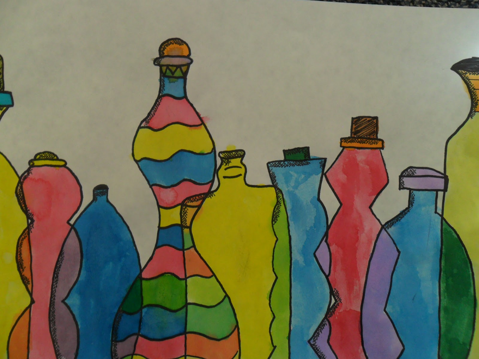 TCDS Art Department : 6th Grade Watercolor Bottles