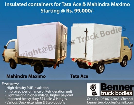 Insulated Containers: Insulated Containers for Tata Ace & Maximo