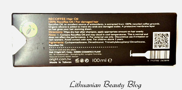 O'right recoffee oil - pažeistiems plaukams / RECOFFEE Hair Oil -100% ...