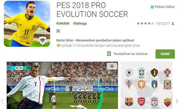 5 Apk Bola PES 2018 Terbaik Untuk Android - MeAplikasi