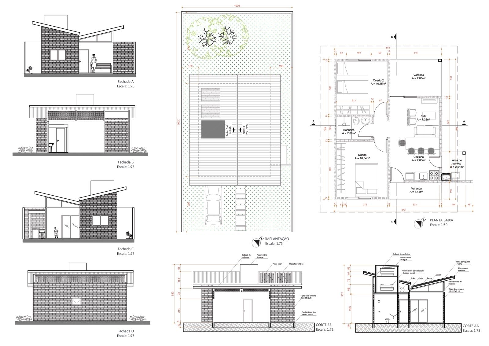 Amanda_arqurb: Habitação unifamiliar e tecnologia sustentável - Projeto