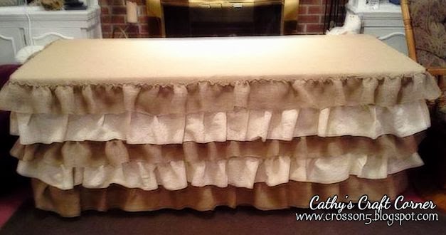 Cathy's Craft Corner: Burlap Ruffled Tablecloth