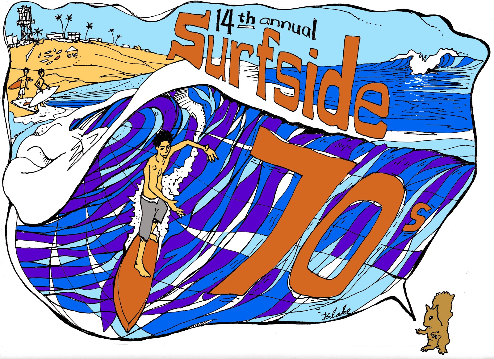 Ricky Blake Fine Art: 14th annual Surfside Seventies artwork