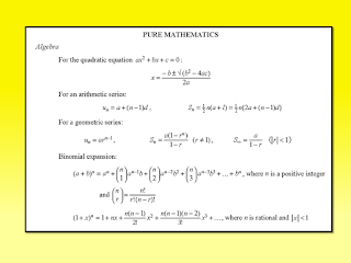 MF9 or Formula Booklet for Mathematics AS and A Level Examinations 9709 ...