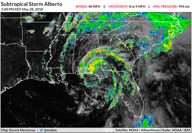 Subtropical Storm Alberto Makes Landfall on Florida Panhandle - DAMWeather