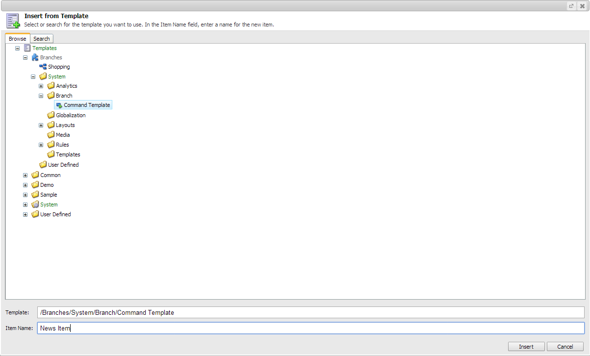Sitecore: Example of Sitecore Command Template Using Java Script: