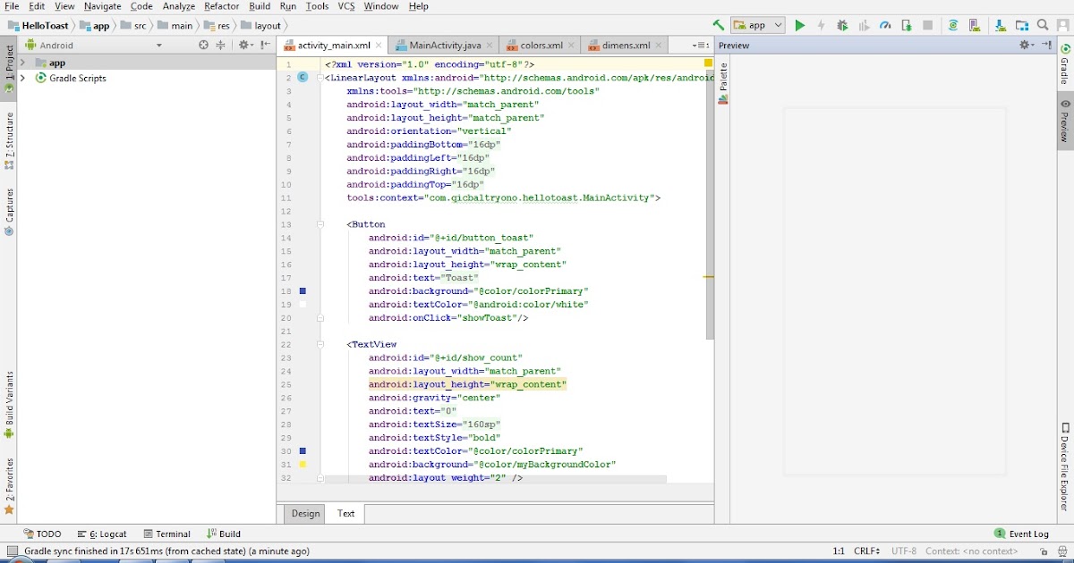 Tutorial Hello Toast Android Studio