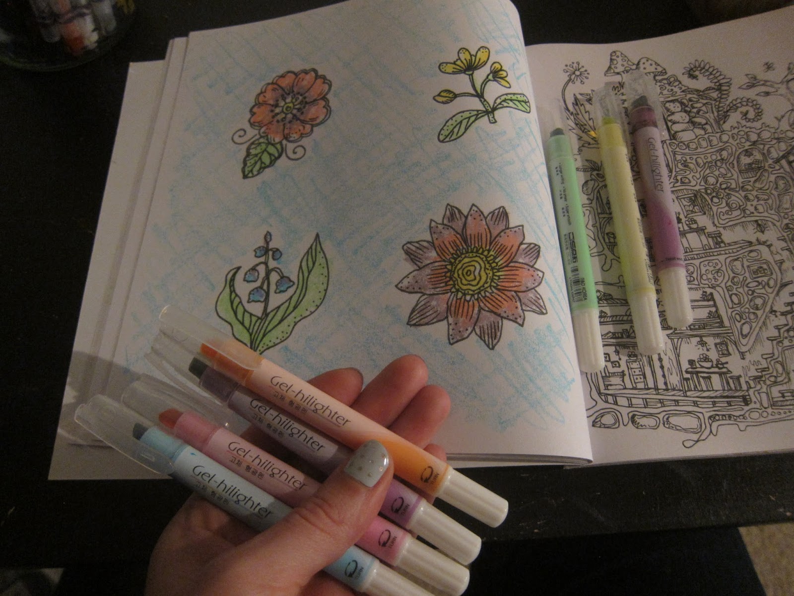The Idea Book: Adult Coloring book review and each medium used