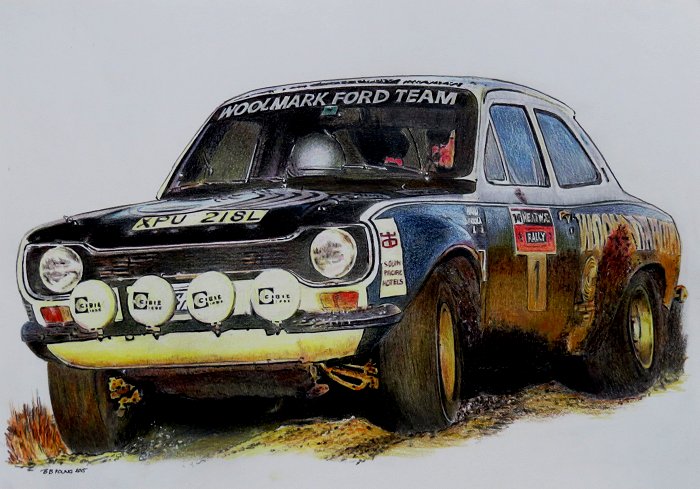 Kiwimotorart: Hannu Mikkola 1973 Heatway Rally Mk1 Ford Escort