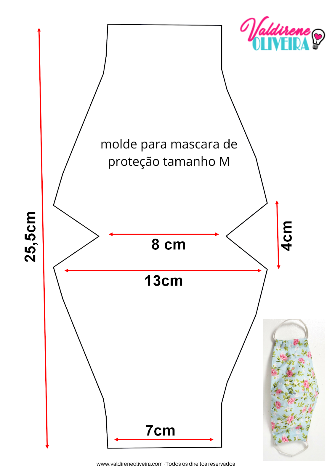MASCARA DE TECIDO MOLDE - Valdirene Oliveira