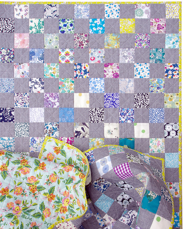 Red Pepper Quilts: Chambray + Liberty of London Checkerboard Quilt