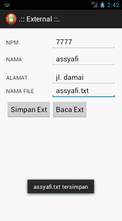 Learn Codingers: Membuat File Penyimpanan Data di Memory External Android