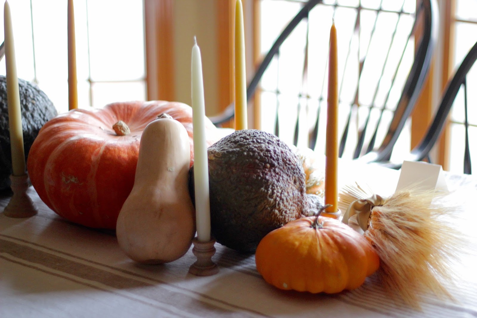 Pumpkins & Gourds Harvest Table Setting for Thanksgiving – Jenny ...