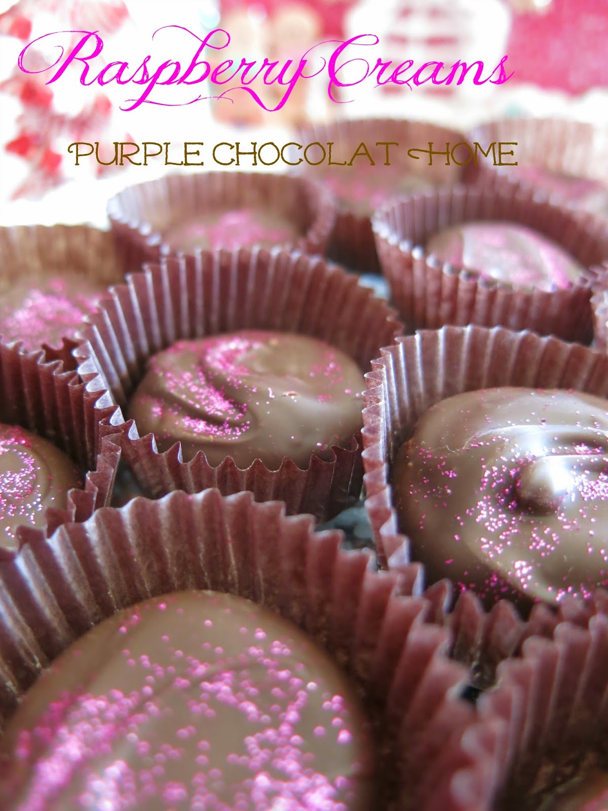 Raspberry Cream Chocolates - Purple Chocolat Home