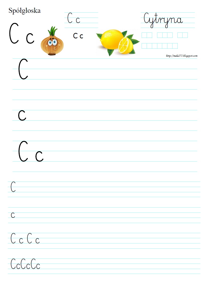 BLOG EDUKACYJNY DLA DZIECI: LITERKA C - KARTY PRACY