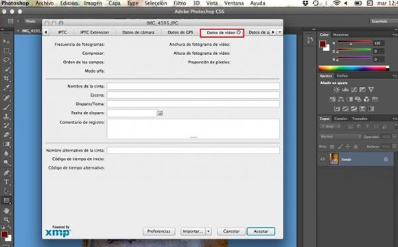 Graphik Dimension: Información de Photoshop