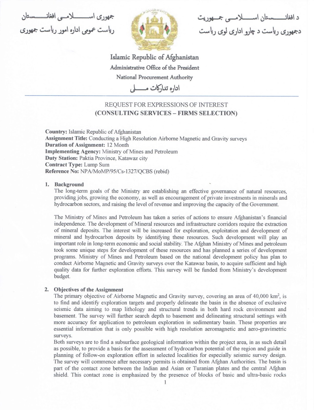 Doing Business in Afghanistan & Neighboring Countries: Request for ...