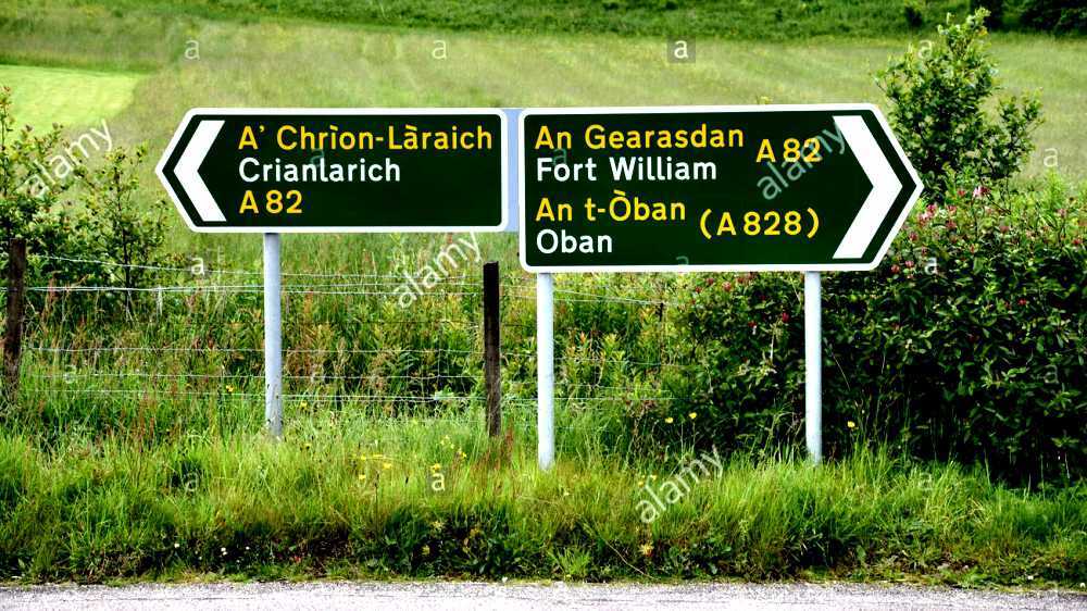 Gaelic road signs in Scotland