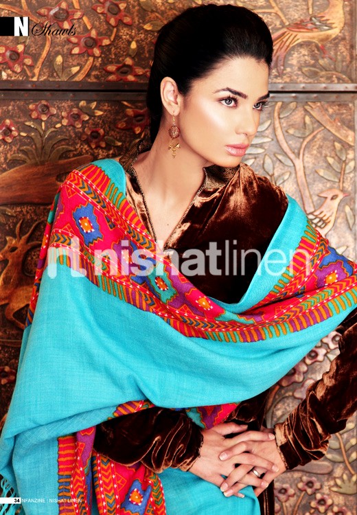 Latest Shawl Collection 2012 By Nishat Linen | Nishat Linen Winter ...