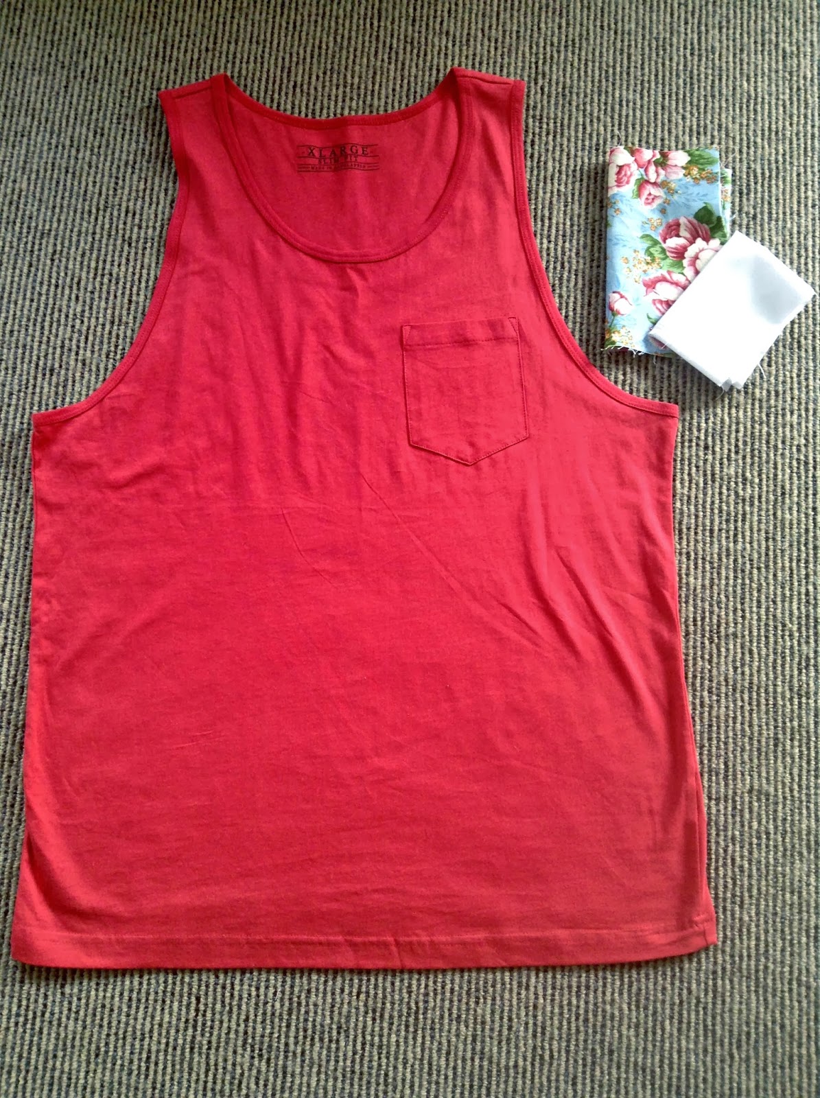 Salute to Cute: Contrast pocket singlet with embroidered message