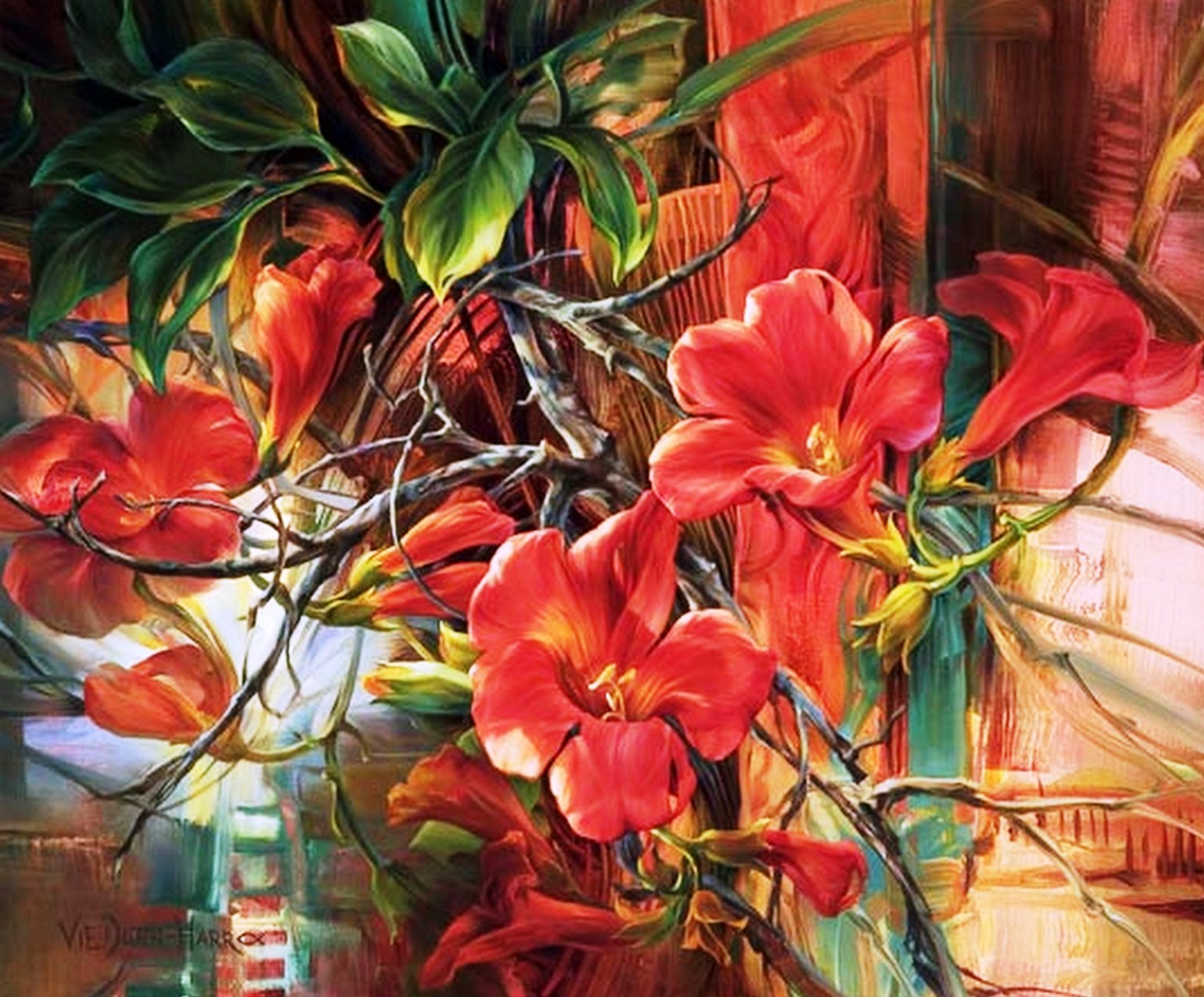 El arte es su máxima expresión : Galería de Cuadros con Flores Modernas ...