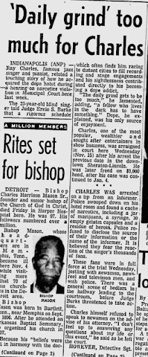 Ray Charles Video Museum: Ray Charles Arrested For Drugs (1961)