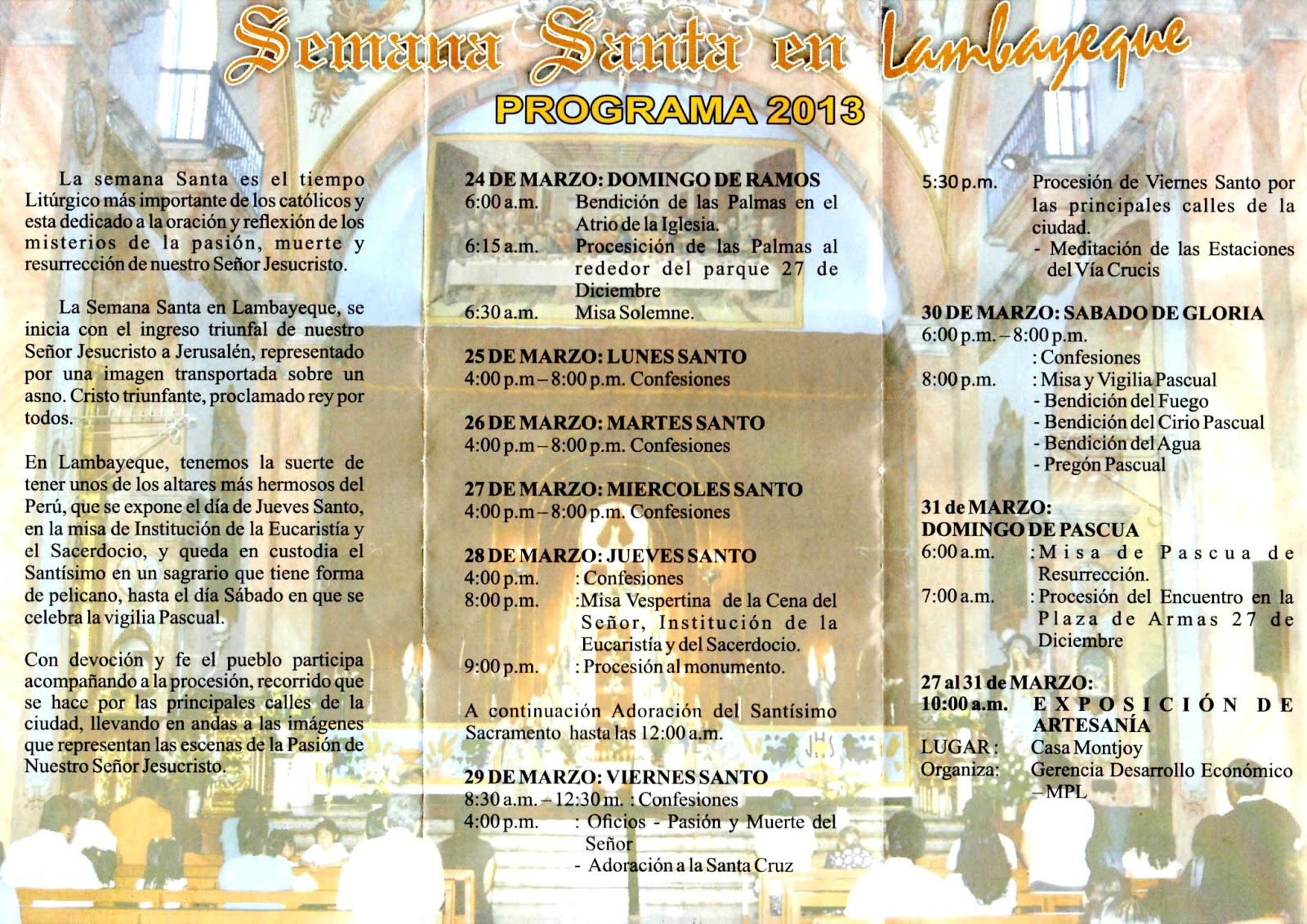 Hermandad Pascua de Resurrección: Programa Semana Santa Lambayeque 2013 ...