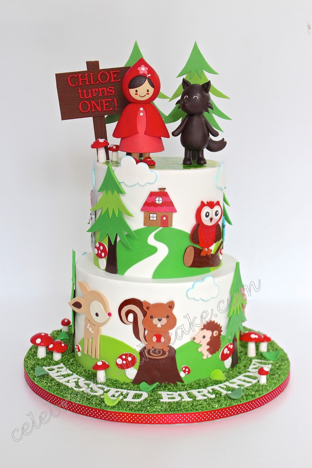 Celebrate with Cake!: Little Red Riding Hood 1st Birthday Cake