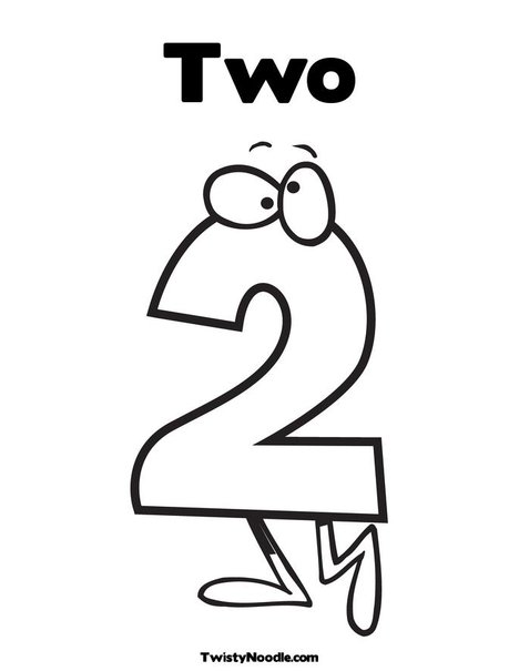 Coloring Pages for Kids: Number Two "2" Coloring Pages