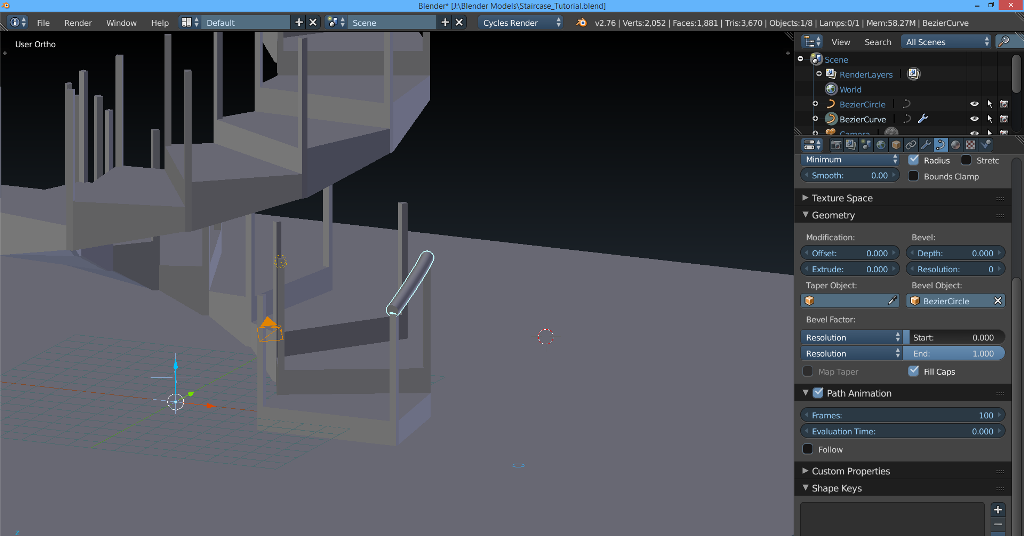 The Tinkers Workshop: Step By Step Blender 3D Staircase Tutorial