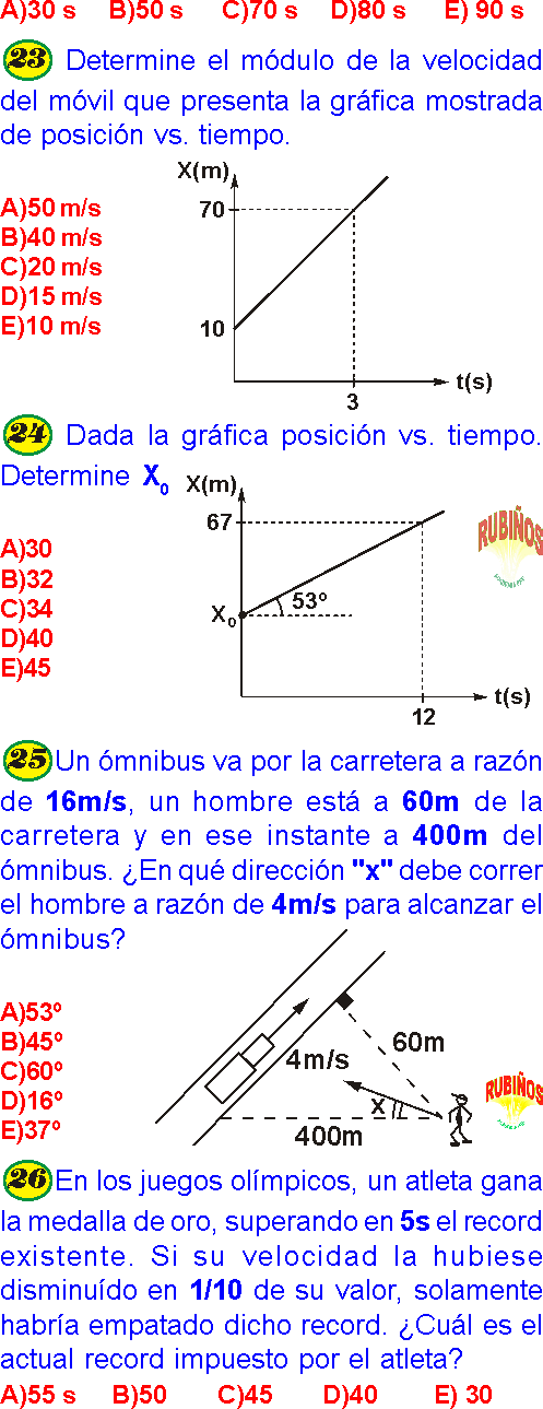 MRU EJERCICIOS CON RESPUESTAS DE MOVIMIENTO RECTILÍNEO UNIFORME PDF